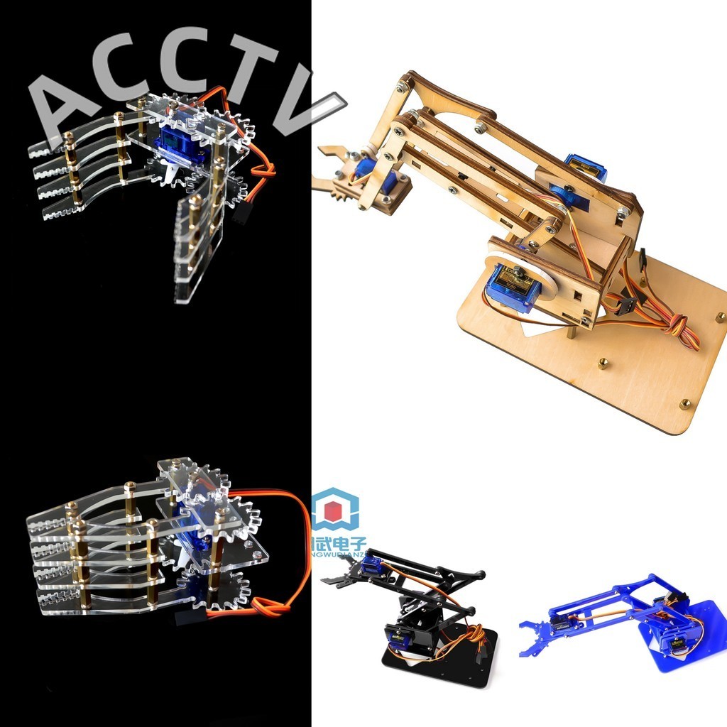 4 DOF Tháo Lắp Acrylic Cơ Cánh Tay Robot Thao Tác Móng Vuốt Cho Arduino Maker Học DIY Kit Robot ...