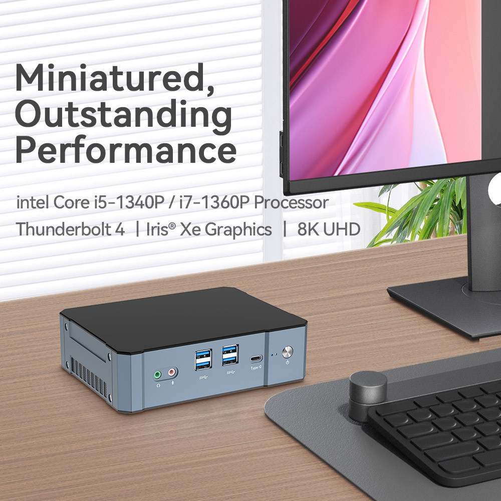13th Gen Intel Core i7-1360P Mini PC 2x DDR5 Slots M.2 NVME SSD ...