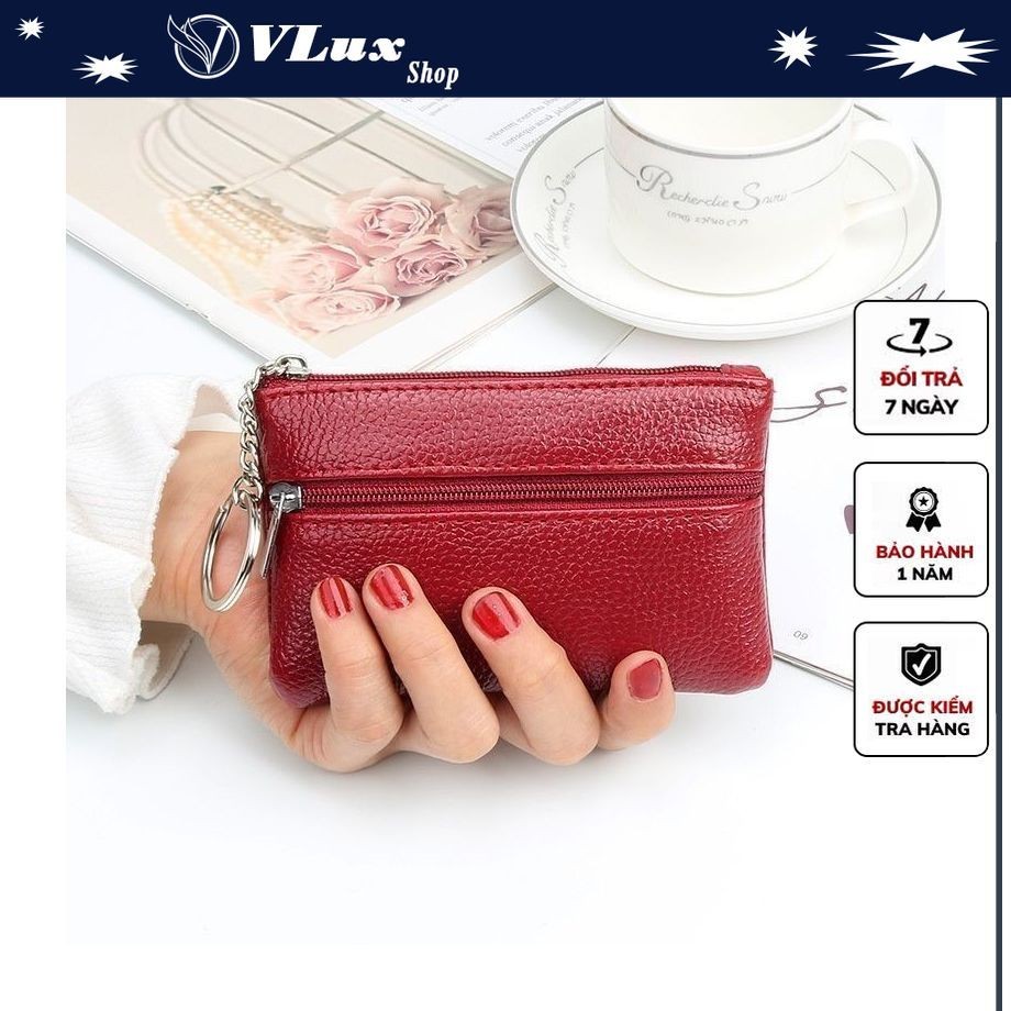 Ví mini kèm móc khóa xe, ví Da khuy tròn cầm tay mini xinh xắn, nhỏ gọn tiện ích vô cùng #VM02 ...