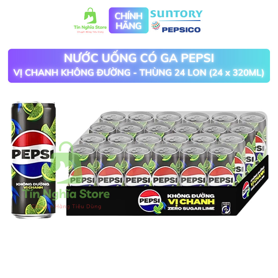 Nước Uống Có Ga Pepsi Không Đường | Không Calo | Zero Sugar Lime Vị ...