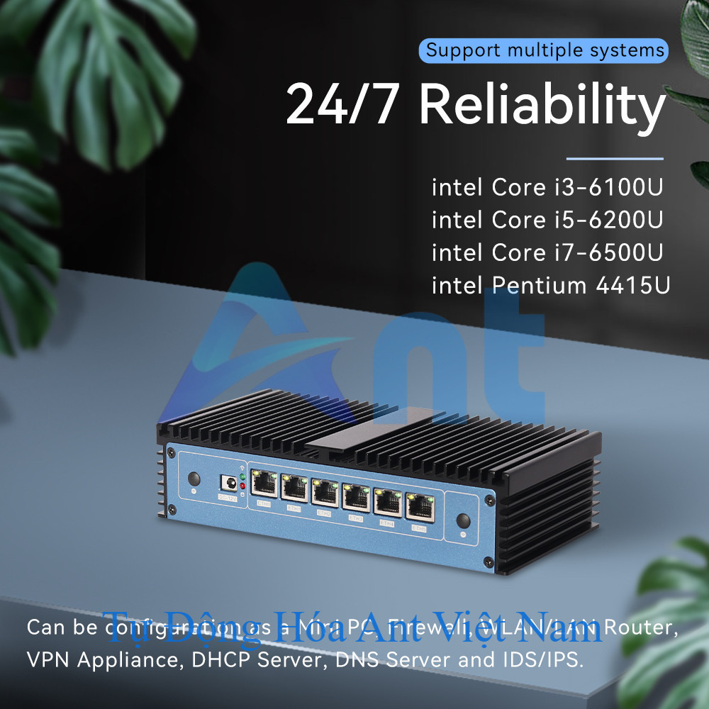 XCY Pfsense Router Mini PC Intel Core i7-6500U 6x Intel Ethernet i211at ...