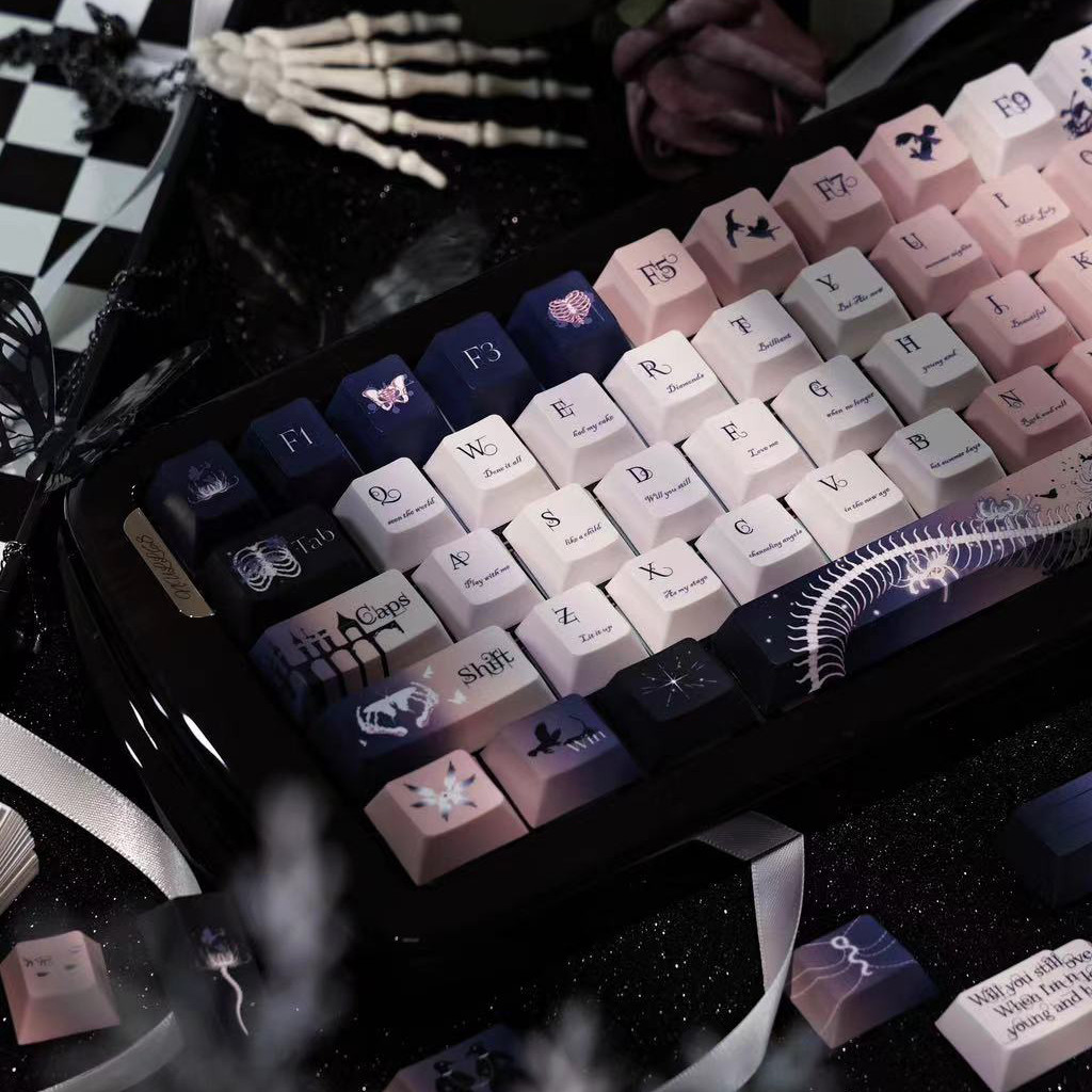 143 Phím Ode to Death Keycaps Cherry Profile PBT Dye Thăng Hoa Mũ Chìa ...