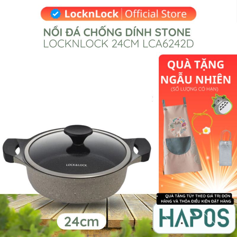 Nồi đá Stone 2 tay cầm 24cm Chính hãng Lock&Lock LCA6242D - HAPOS ...