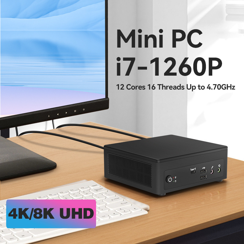 Gamer Office Mini PC Intel Core i7 1260P Processor 12 Cores Win 11 DDR4 ...