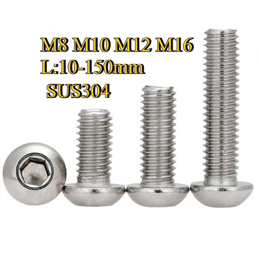 Bulong inox 304 lục giác Đầu tròn/Bulong inox lục giác đầu dù M8 / M10 / M12 / M16 * L10-150mm ...