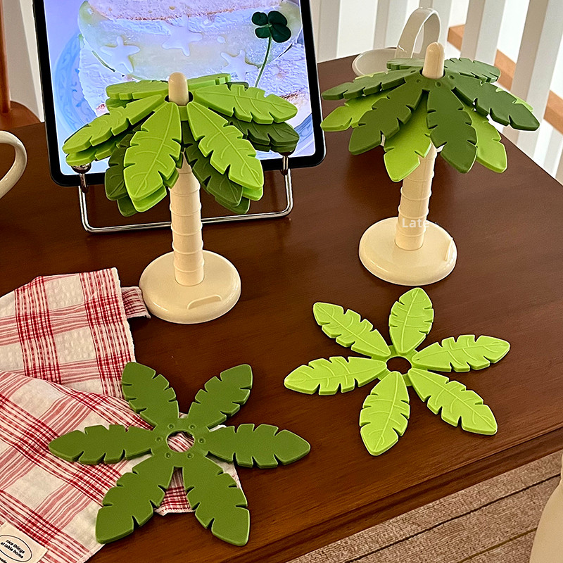 Ins Gió Cây Dừa Coaster Tấm Cách Nhiệt Làm Đẹp Cao Để Bàn Trang Trí Cà ...