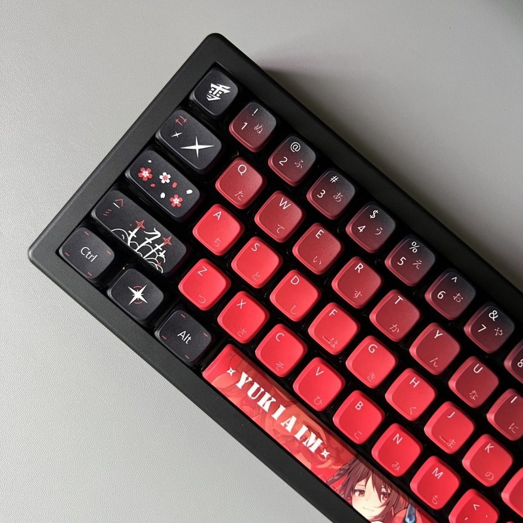 Yuki Aim Keycap MDA Profile PBT 122 Chìa Khóa Truyền Ánh Sáng Bốn Mặt Nhuộm Thăng Hoa Màu Đỏ ...