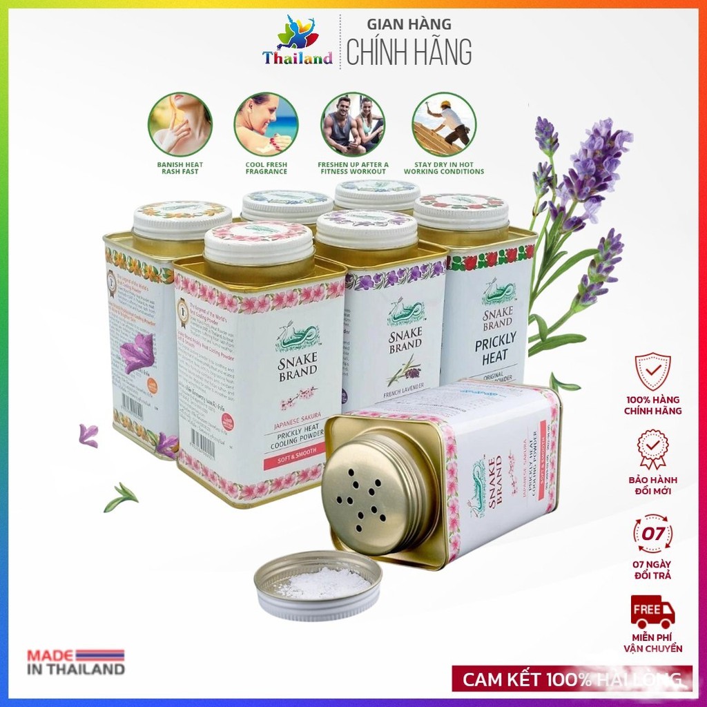 Phấn lạnh Snake Brand Prickly Heat Cooling Powder Thái Lan 140g ...