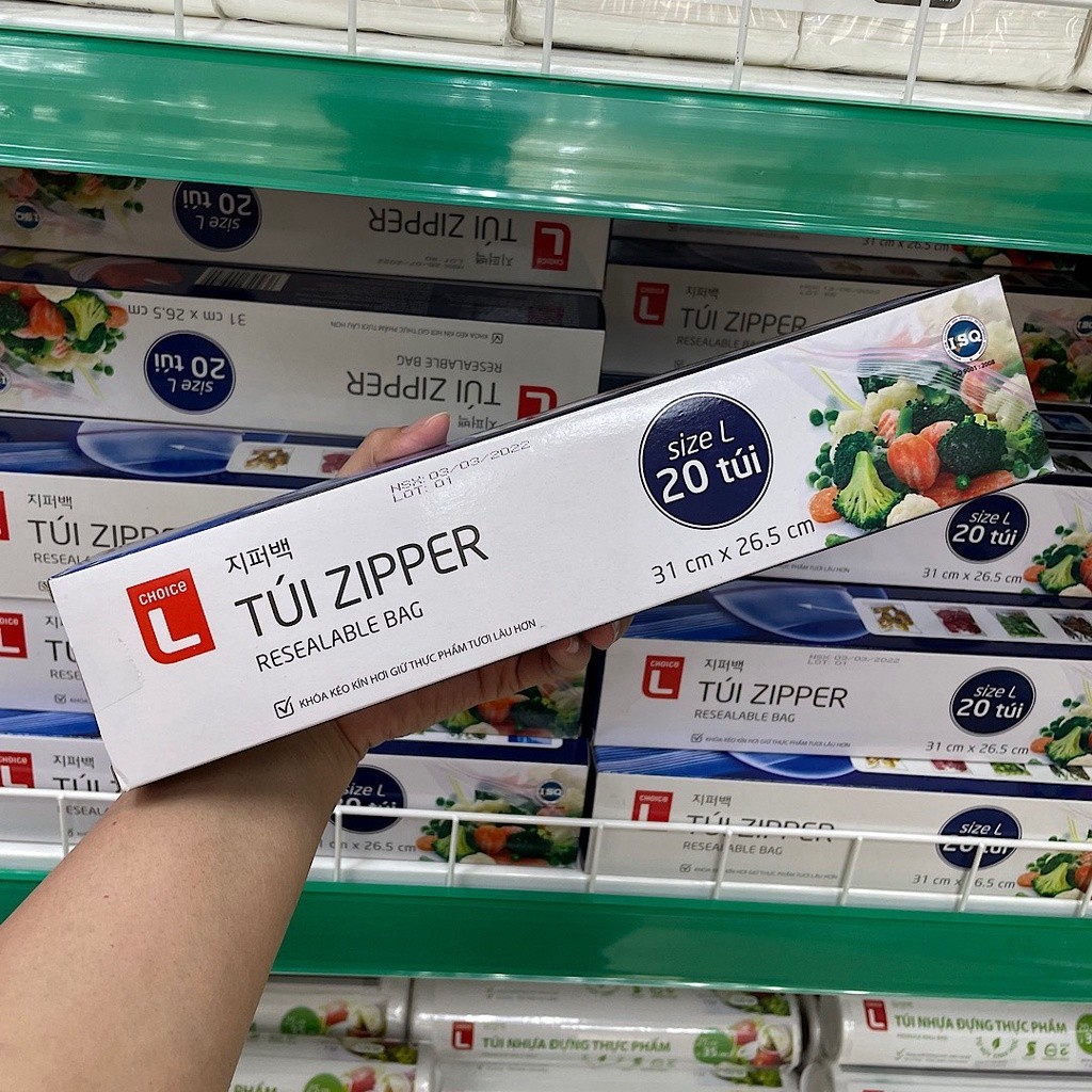 [Lotte] Túi Zipper Choice L 20 Túi Size L 26.5cmx31cm (BIBISTORE ...
