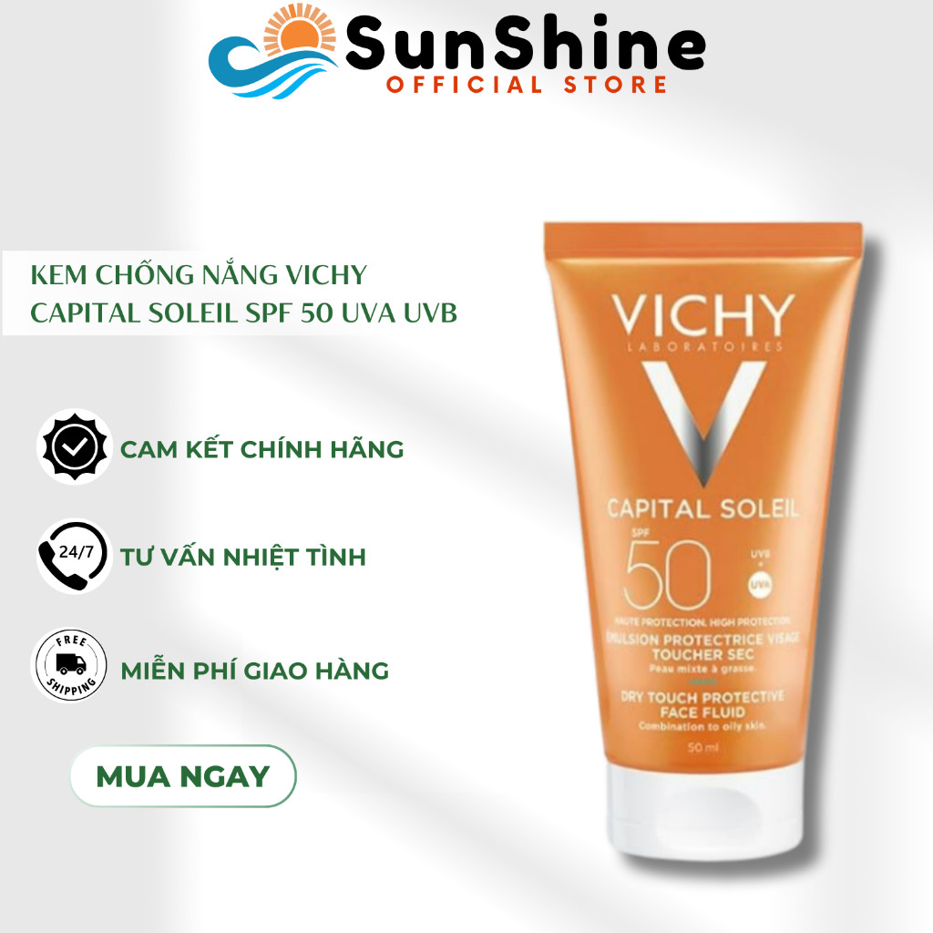 Kem Chống Nắng Cho Da Dầu Vichy Ideal Soleil Mattifying Face Fluid Dry ...