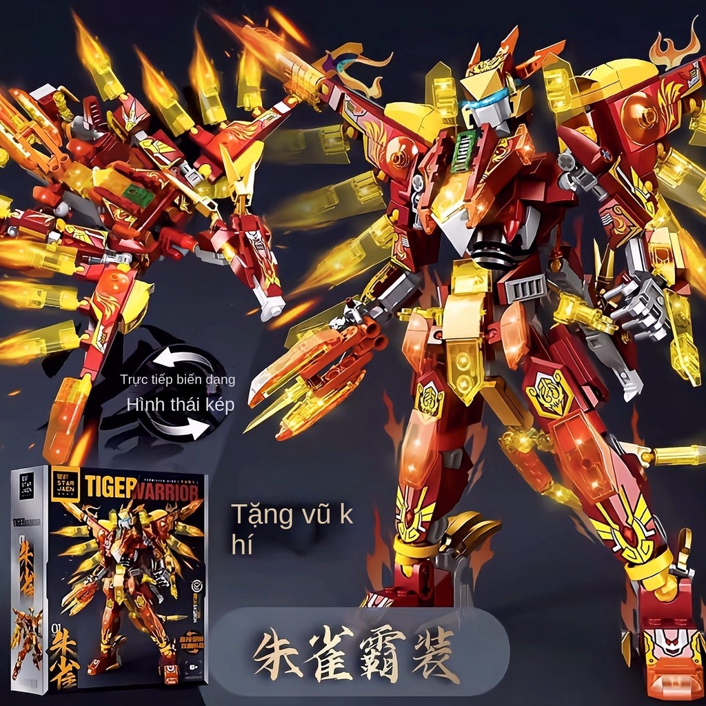 ( Cực nét ) Đồ Chơi Lắp Ráp Phantom Blue Dragon White Tiger Suzaku Mech ...