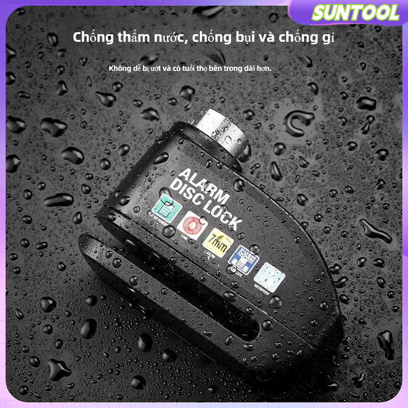 SUNTOOL Ổ Khoá Phanh Đĩa Xe Máy Báo Động Có Còi Hú Chống Trộm Alarm ...