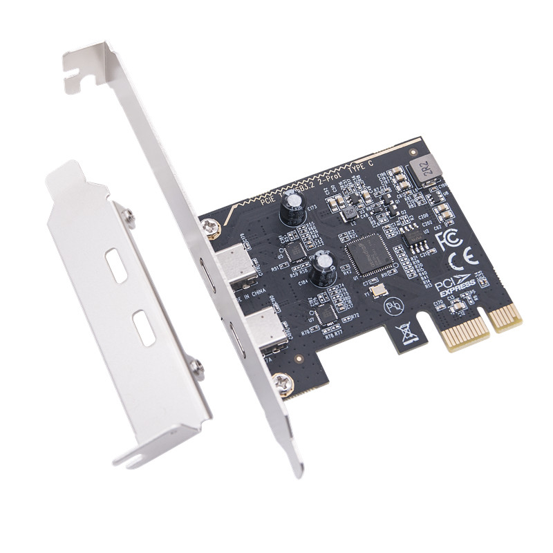 Thẻ PCIE Type C MỚI PCI Express X1 sang 2 cổng USB C Adapter HUB PCI-E ...