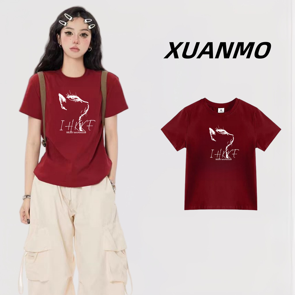 XUANMO Local brand Áo baby tee Áo Thun ôm body Áo y2k 100% cotton Áo thun tôn dáng dễ phối thời ...
