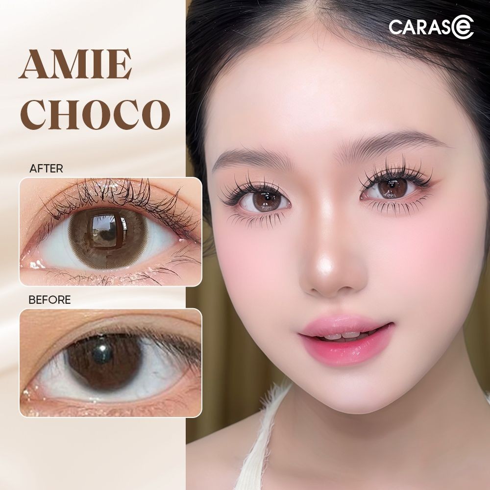 Kính áp tròng khoá ẩm 8H 3 Tháng Màu Nâu Chocolate CARASE, Lens cận B ...