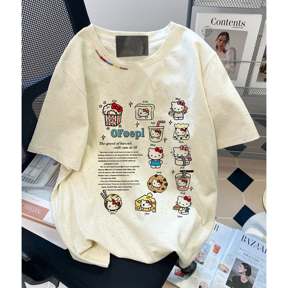 Áo thun nữ Sweet Kitty Cat, thoáng mát mùa hè, thiết kế độc đáo | Shopee Việt Nam