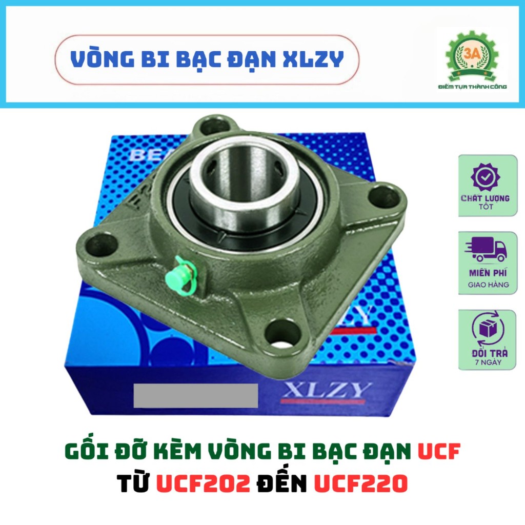 Gối đỡ UCF kèm vòng bi bạc đạn gang đúc chịu lực UCF202 UCF203 UCF204 UCF205 UCF206 -Chính hãng ...
