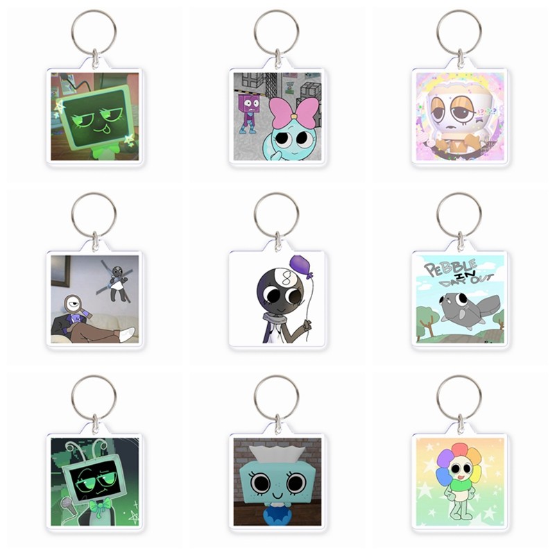 Dandy's World Acrylic Album Keychain Dandy World Horror Game Key Ring ...