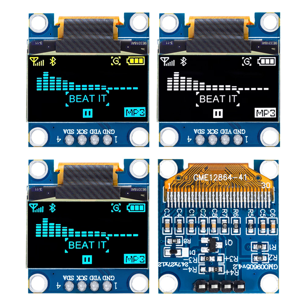 0.96 inch IIC Serial Yellow Blue OLED Display Module 128X64 I2C SSD1306 ...