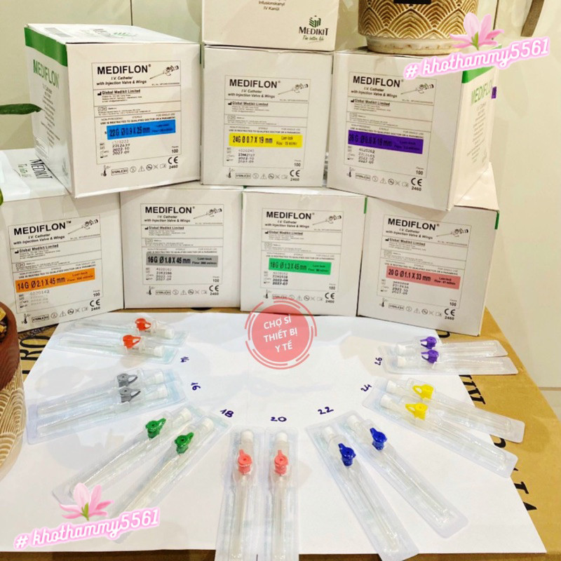 HỘP 100 CÂY KIM LUỒN TĨNH MẠCH KIM LUỒN CATHETER tiêm truyền tĩnh mạch ...