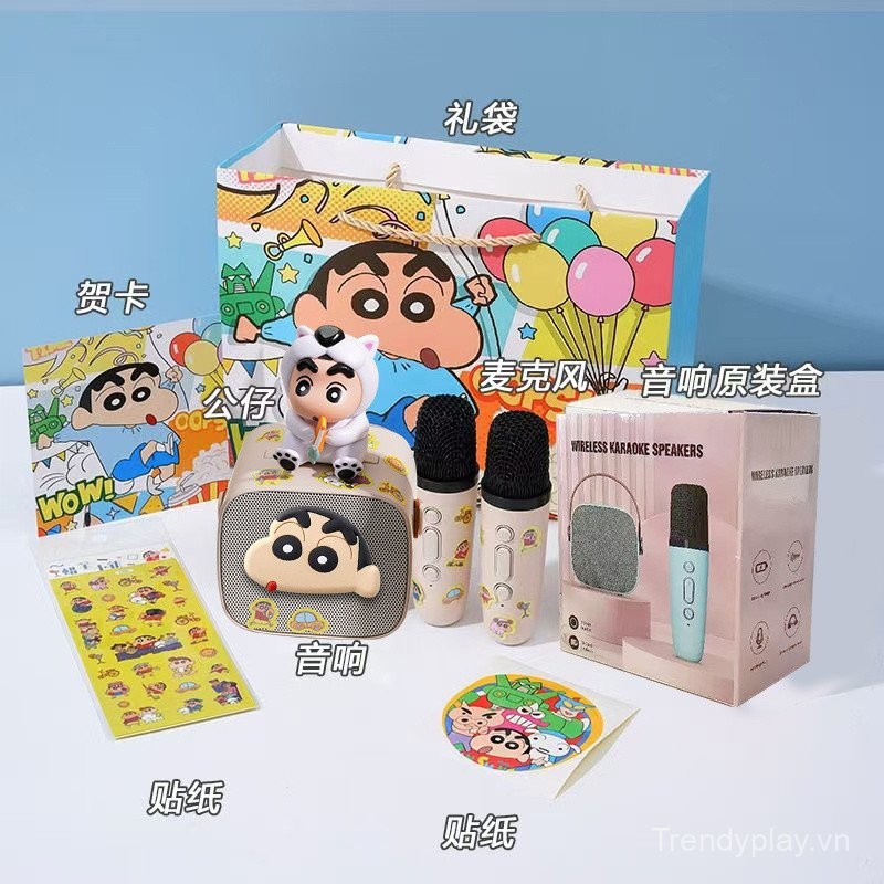 Loa Bluetooth Máy Ghi Âm Crayon Shin-chan, Microphone, Loa Nhỏ Karaoke ...