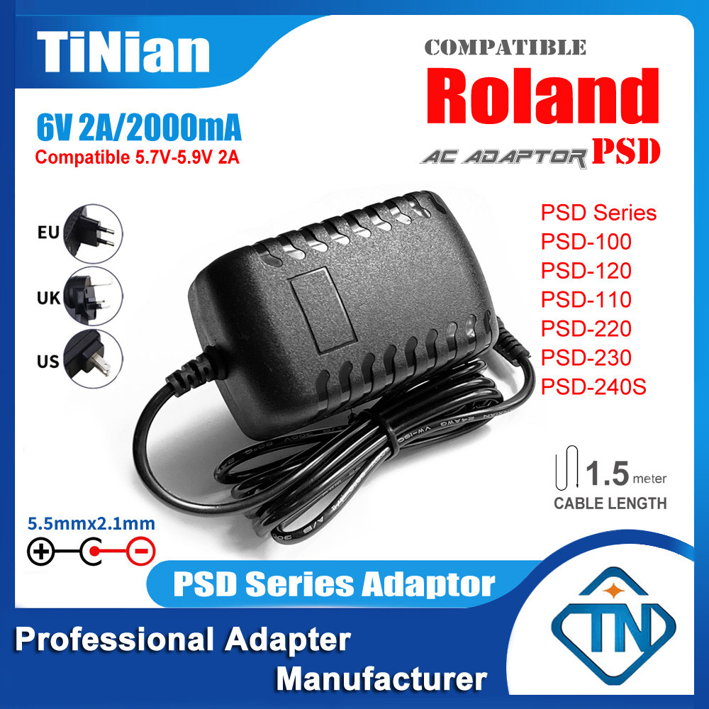 6V 2A Tương Thích 5.7-5.9V AC / DC Adapter PSD-230 PSD 120 Cho Roland ...