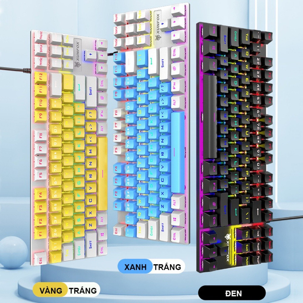 Bàn Phím Cơ Gaming K80 Blue Switch – LED 10 Chế Độ, Layout TKL Chuẩn ...