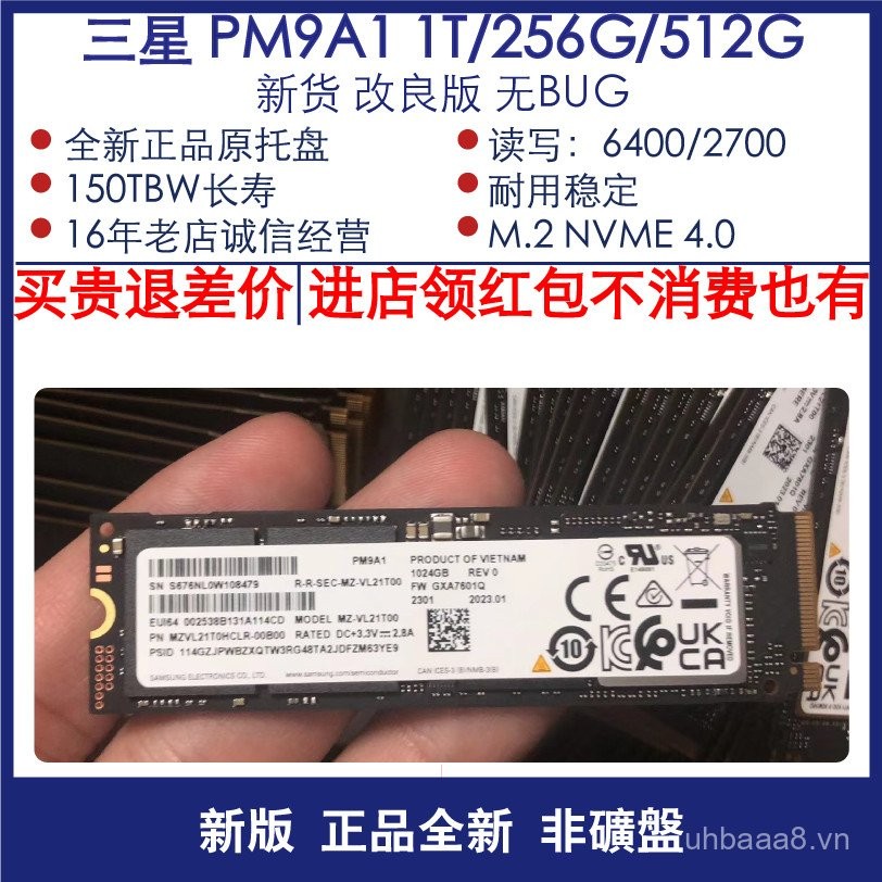 Samsung / Samsung PM9A1 1T / 256G / 512G Phiên bản mới m.2 nvme ps5 Notebook Solid State ...