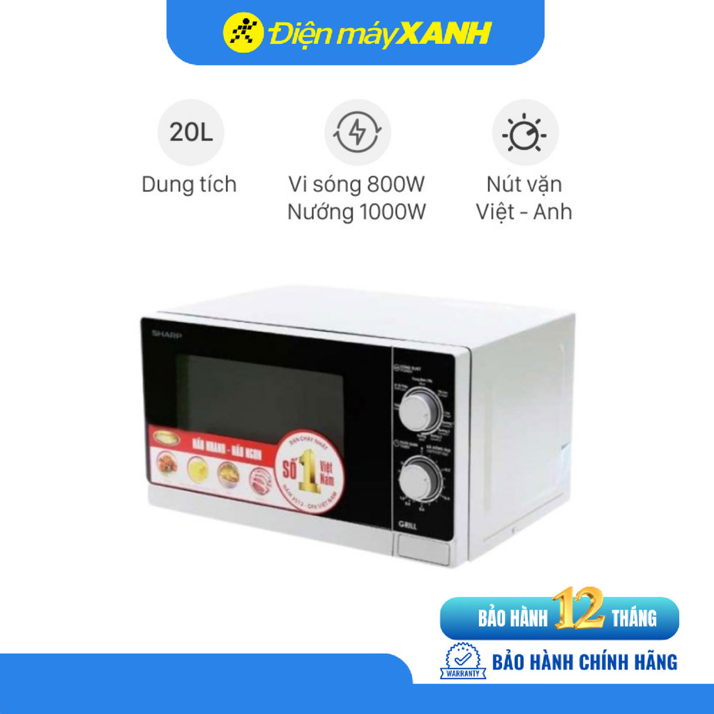 Lò vi sóng có nướng Sharp R-G222VN-S 20 lít | Shopee Việt Nam