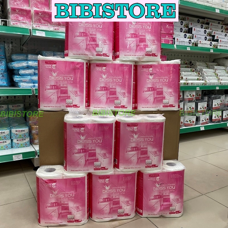 [Combo 10 Lốc] Có Mã QR - Lốc 2 Cuộn Khăn Bếp Bless You 2 Lớp 170 Tờ (Bibistore) | Shopee Việt Nam
