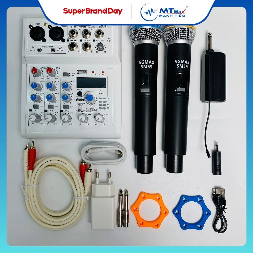 [ Siêu Phẩm ] Combo Mixer Thu Âm Livestream Karaoke E4 và Mic SM59 Chính Hãng Giá Tốt - Bảo Hành ...