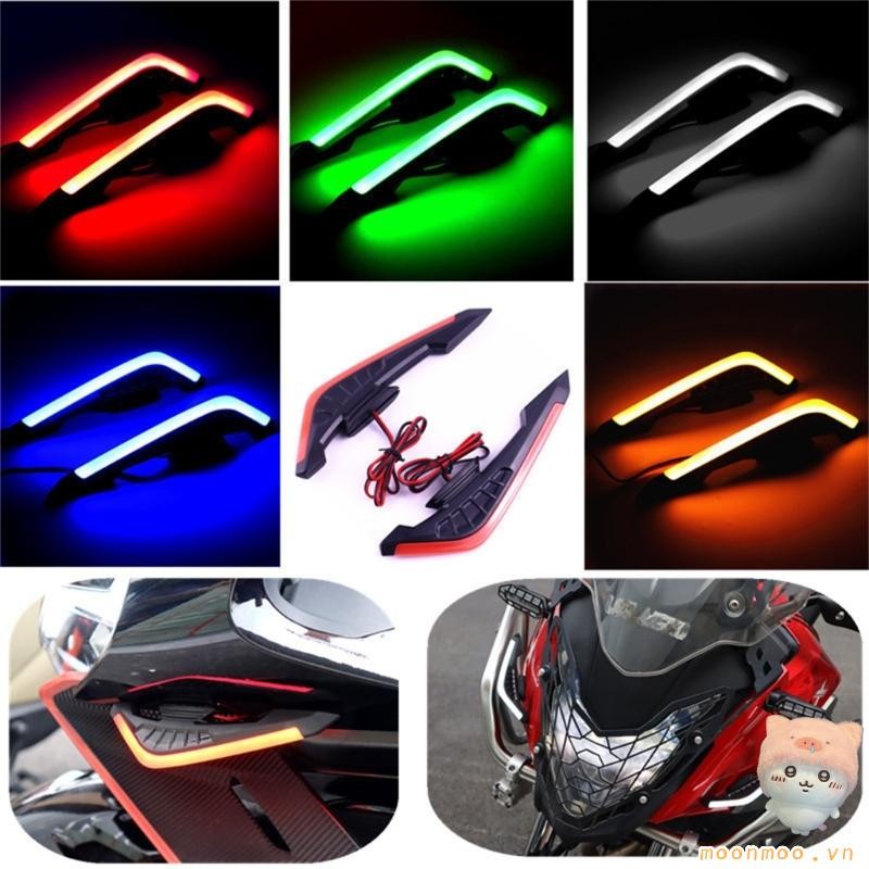 Mặt Trăng LED Winglets Cho Xe Máy Khí Động Lực Động Cánh Cánh Cánh Thân ...