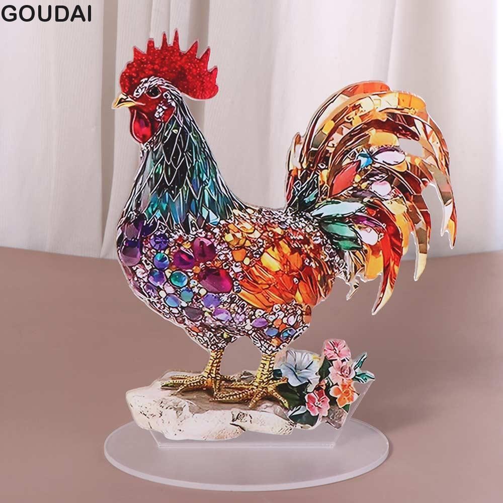 Đồ trang trí gà trống GOUDAI, Đồ trang trí tượng động vật Acrylic sáng ...