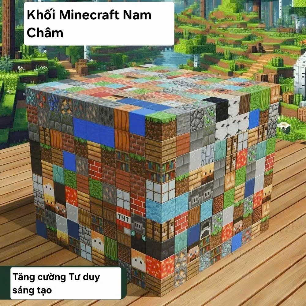 Khối xây dựng Minecraft nam châm Bộ Mô hình lắp ráp khối Minecraft giải ...