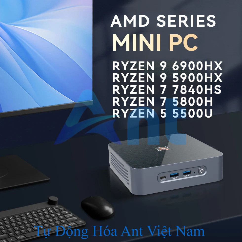 XCY Mini PC AMD Ryzen 7 7735hs 7840hs 16GB lpddr5 M.2 NVMe SSD pico4.0 ...