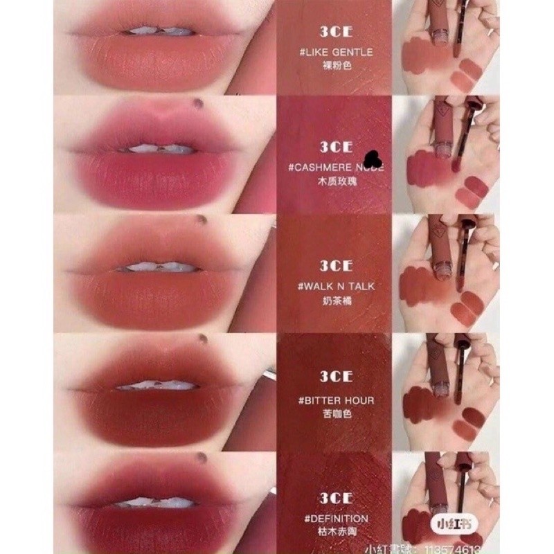 [Chính Hãng] Son Kem Lì 3CE Velvet Lip Tint - Mẫu 2021- Bitter Hour - Walk N Talk -Cashmere Nude ...