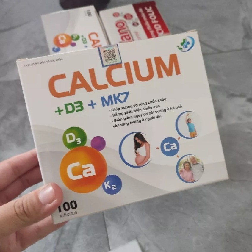 Calcium D3 MK7 bổ sung canxi cho bà bầu bổ sung canxi và vitamin D3 Hộp 100 Viên | Shopee Việt Nam