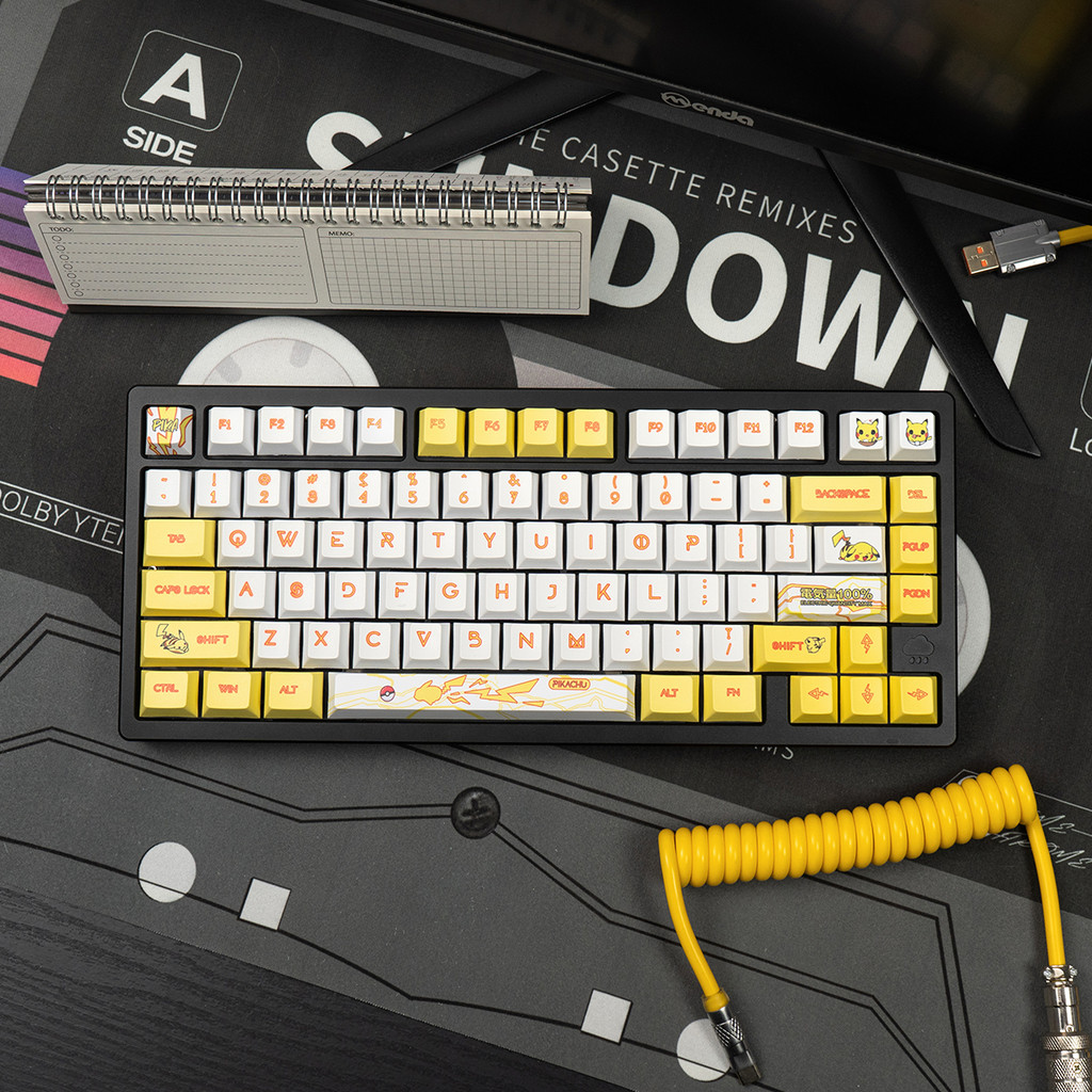 Pokemon Pikachu Keycaps Vàng Trắng PBT Cherry Profile Keycap Bộ Bàn ...