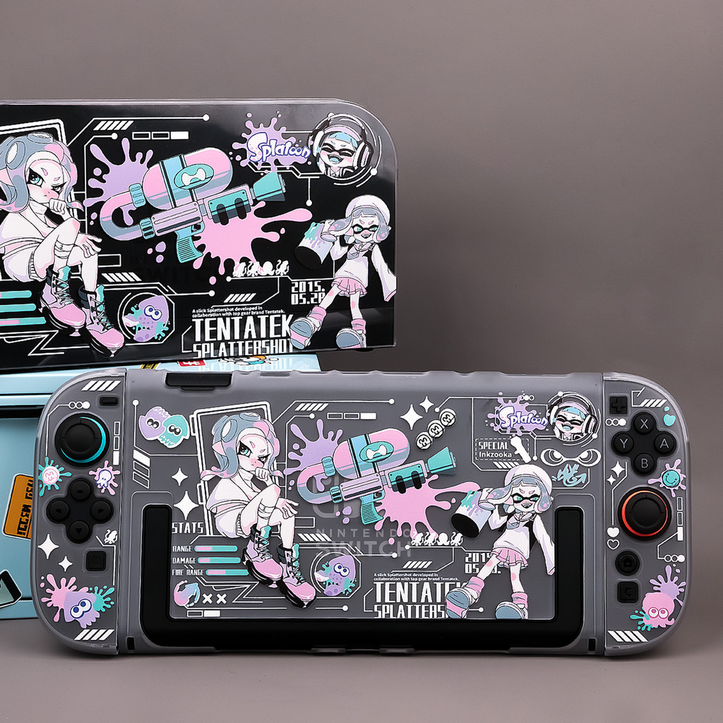 Ốp bảo vệ cứng bán trong suốt mờ theo chủ đề Splatoon cho Nintendo ...