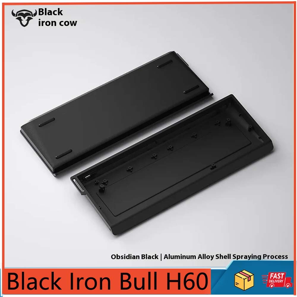 Vỏ bàn phím tùy chỉnh bằng hợp kim nhôm Black Iron Bull H60, thích hợp cho Wooting60he +, Mad60 ...