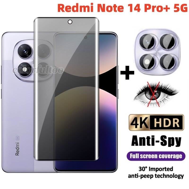 Redmi Note 14 5G 2025 Kính Cường Lực Riêng Tư Cho Xiaomi Redmi Note 14 Pro Plus 14pro ...