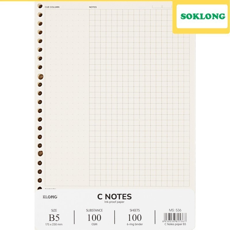 Ruột giấy refill Ms 536 sổ còng B5 mẫu C Notes ô caro 6x6mm 100 tờ ...