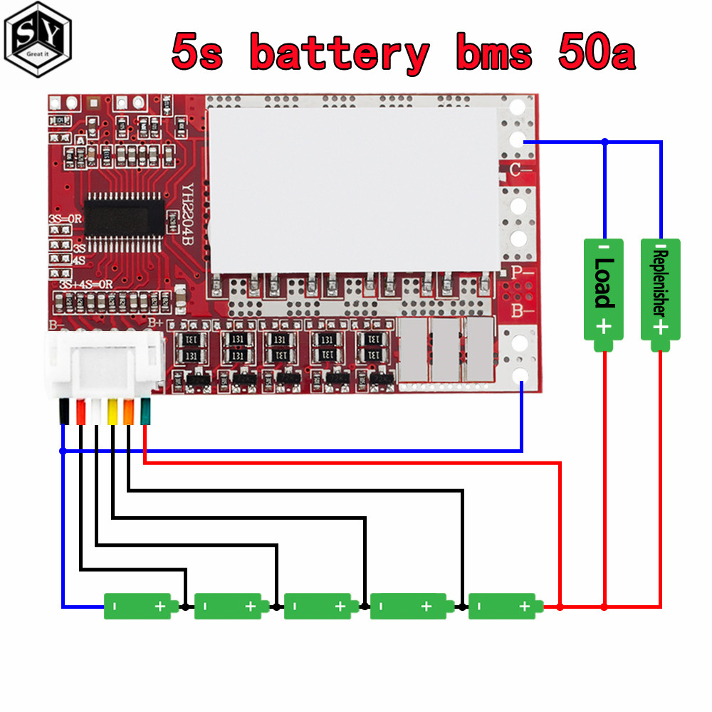 Bảng bảo vệ pin lithium 3S / 4S / 5S BMS 50A Pin lithium Polymer với ...