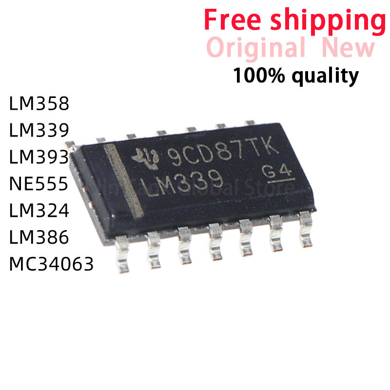 Bộ 50 LM358 LM393 LM339 LM324 NE555 SOP LM358DR LM324DR LM339DR LM393DR ...