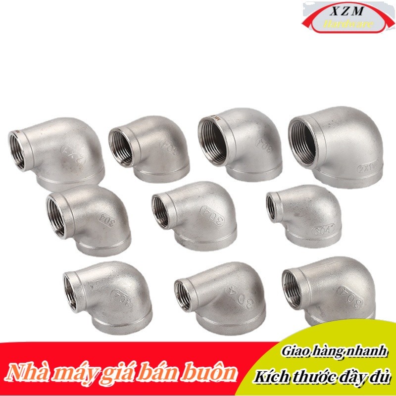Phụ kiện ống nước khuỷu tay 90 độ Thép không gỉ 304 Đường kính thay đổi ren bên trong Bộ chuyển ...