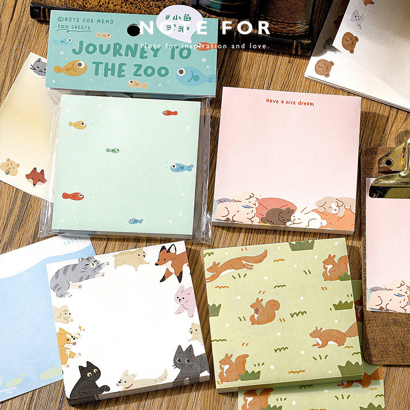 Giấy Note - Tập 100 Tờ Giấy Ghi Chú JOURNEY TO THE ZOO Note For Memo Pad | Shopee Việt Nam