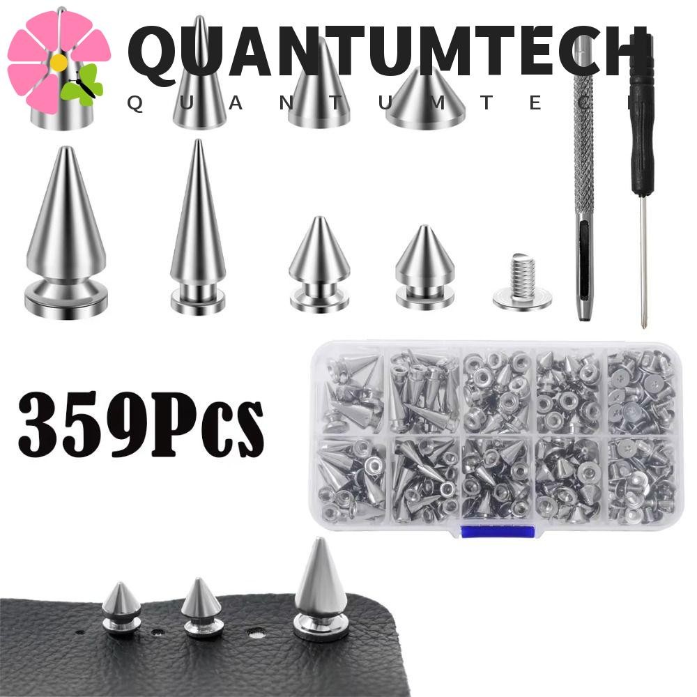 QUANTUMTECH 359 Cái Bộ gai và đinh tán Punk, 8 kích cỡ Đinh tán Punk DIY chống mài mòn, Bề mặt ...