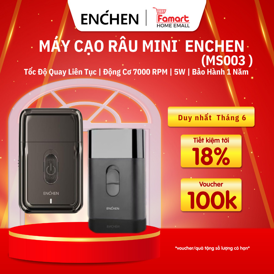 Máy cạo râu mini Enchen MS003 lưỡi dao tự mài, tích hợp tông đơ, pin ...