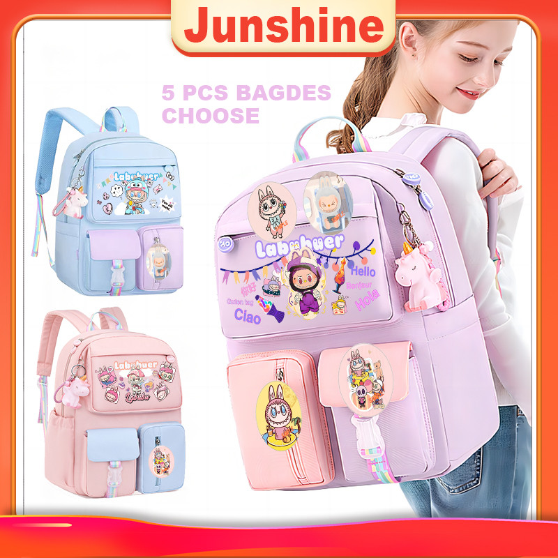 Ba lô bé gái 43cm Túi Labubu Ba lô học sinh Vải Nylon chống thấm nước ...