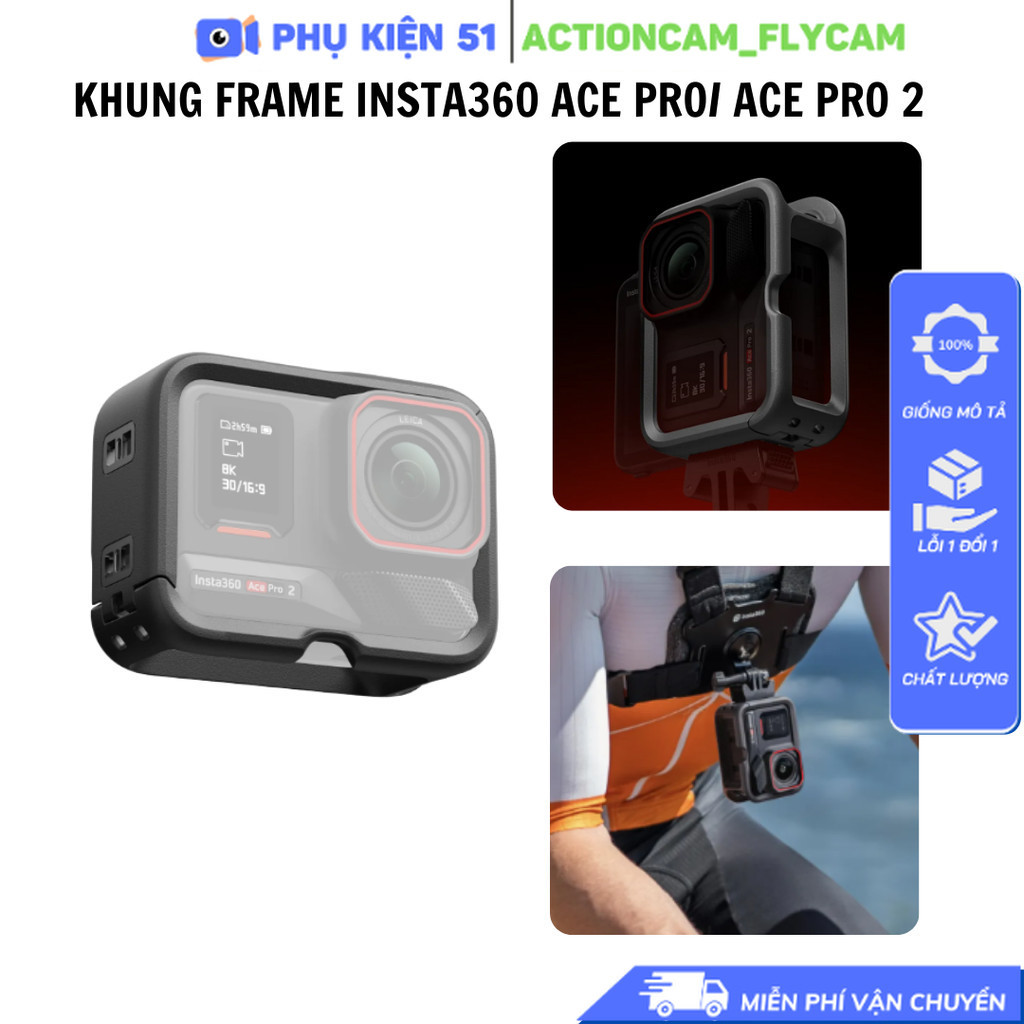 Khung Frame bảo vệ Insta360 Ace Pro 2 Ace Pro gắn dọc dễ dàng nhanh ...